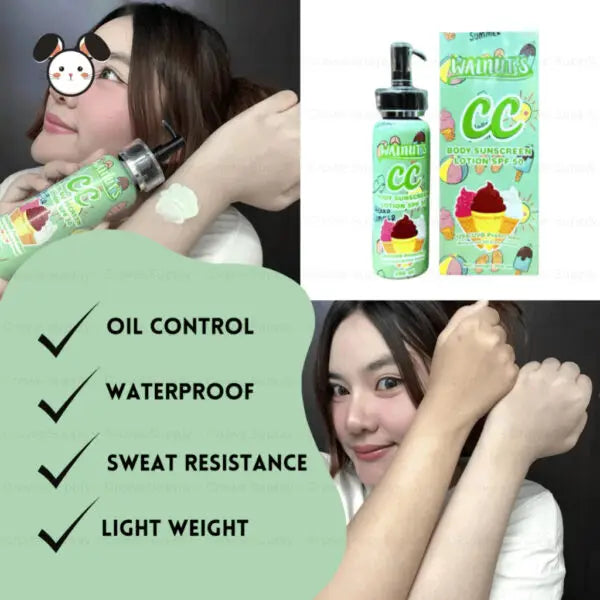 Walnut's CC Body Sunscreen Lotion SPF50 200ml - GREEN FOR FAIR SKIN ...