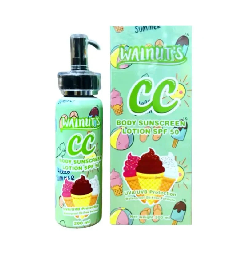 Walnut's CC Body Sunscreen Lotion SPF50 200ml - GREEN FOR FAIR SKIN ...