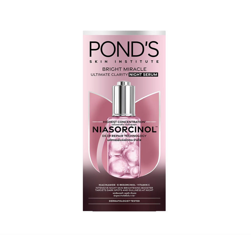 PONDS Bright Miracle Ultimate Clarity Night Serum NIASORCINOL 30G ...